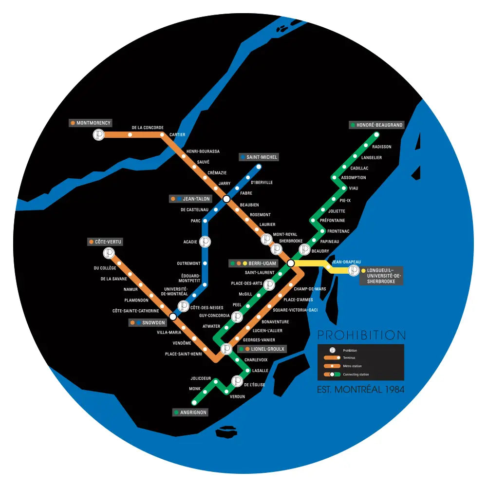 Glass Ashtray - Prohibition Stm Map Blue - Prohibition
